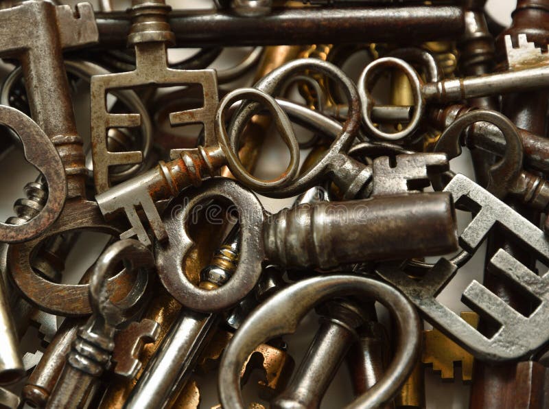 A Pile of Antique Keys stock photo. Image of rust, safe - 61870898