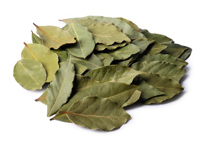 Pile of Aromatic Bay Leaves on White Background Stock Photo - Image of ...