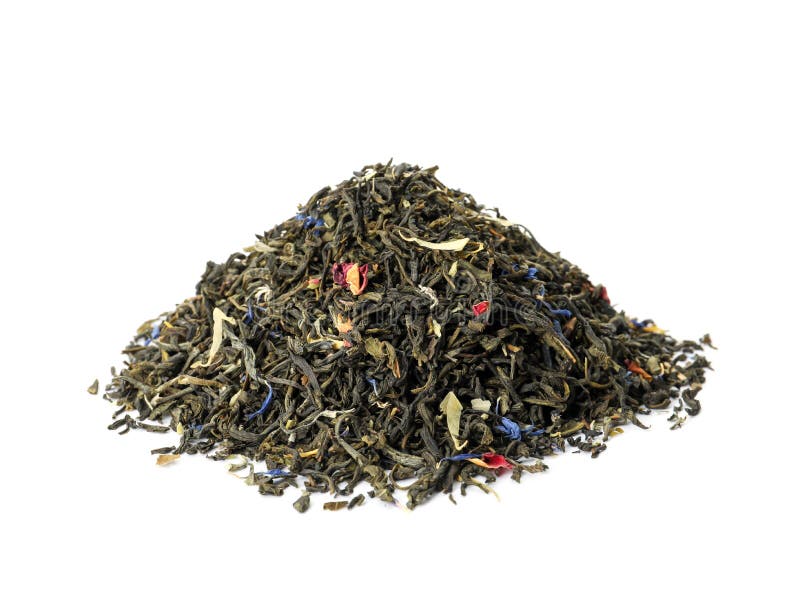 Pile of Aromatic Herbal Tea Isolated on White Stock Photo - Image of ...