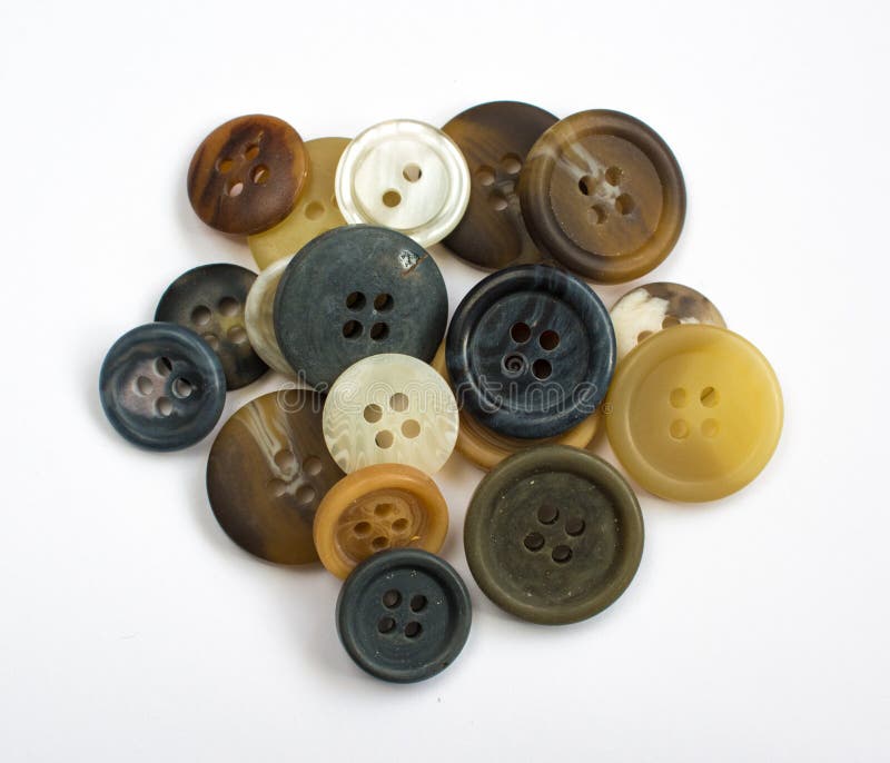 Pile of Assorted Colorful Buttons Isolated on White Stock Photo - Image ...