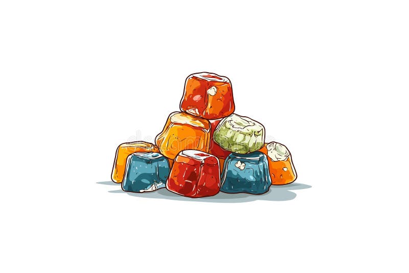 Pile of Assorted Jelly Candies Different Isolated Stock Vector ...