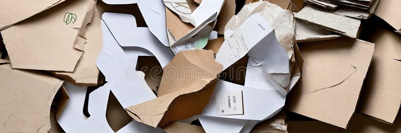 A Pile of Assorted Paper and Cardboard Materials M Stock Illustration ...