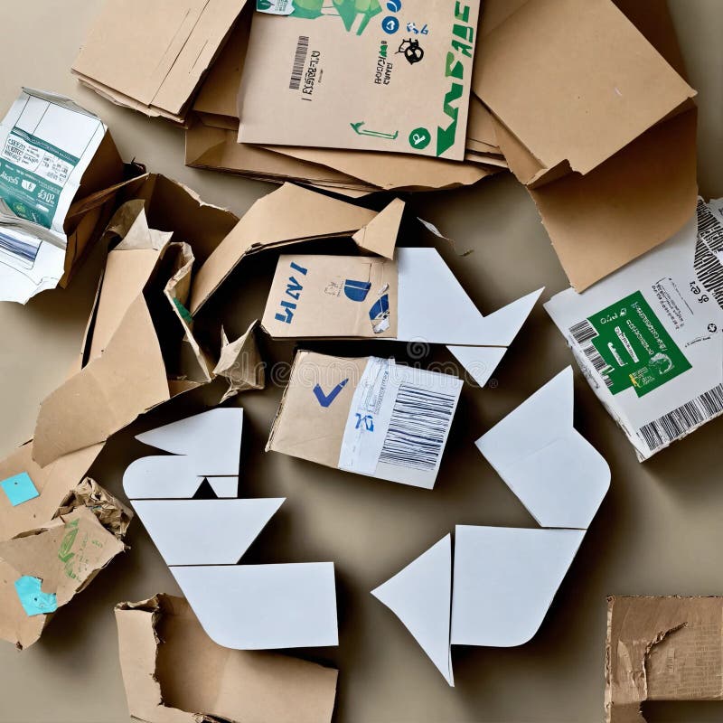 A Pile of Assorted Paper and Cardboard Materials M Stock Illustration ...
