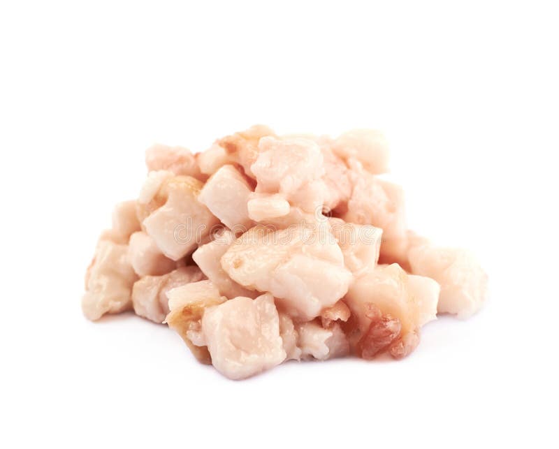 Pile of Bacon Fat Cubes Isolated Stock Photo - Image of loin, fattening ...