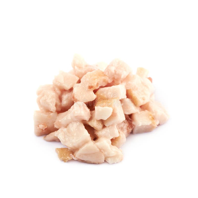 Pile of Bacon Fat Cubes Isolated Stock Photo - Image of loin, fattening ...