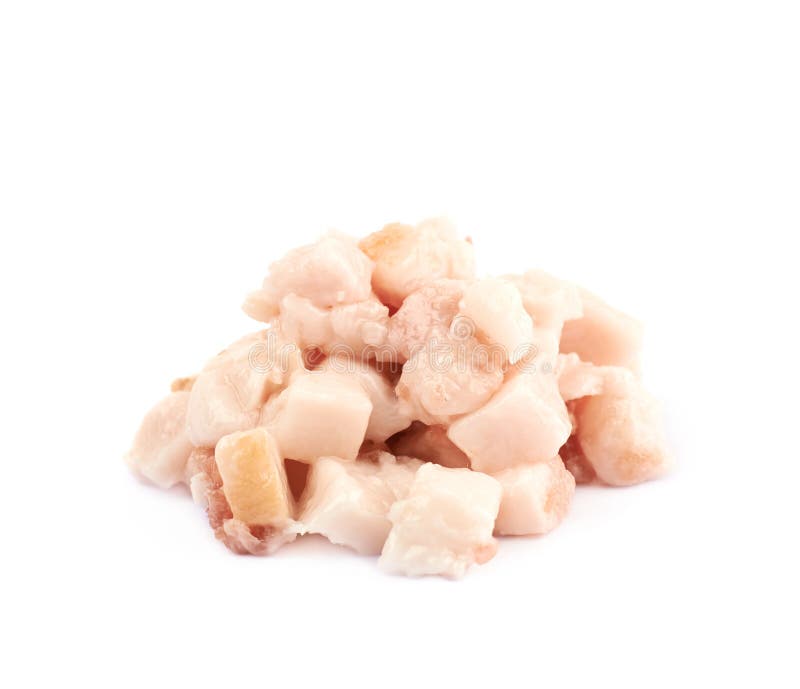 Pile of Bacon Fat Cubes Isolated Stock Photo - Image of loin, fattening ...