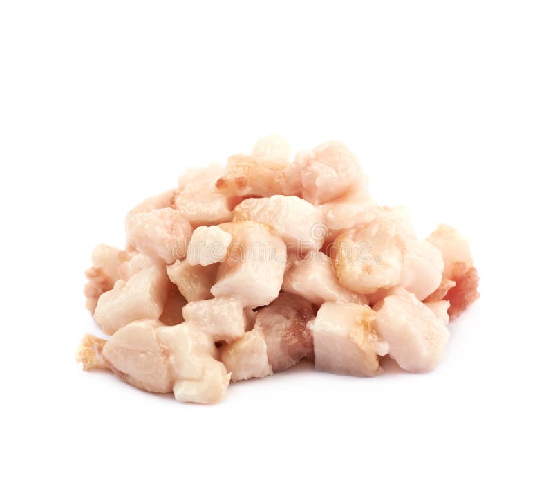Pile of Bacon Fat Cubes Isolated Stock Photo - Image of meat, bacon ...