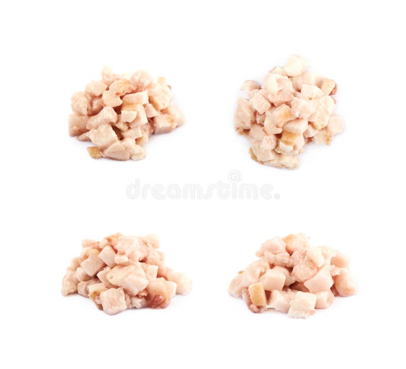 Pile of Bacon Fat Cubes Isolated Stock Photo - Image of pile, meal ...