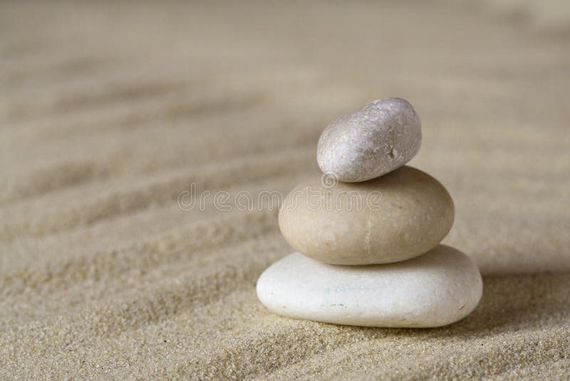 Pile of Balanced Stones on Sand Stock Image - Image of close, balance ...