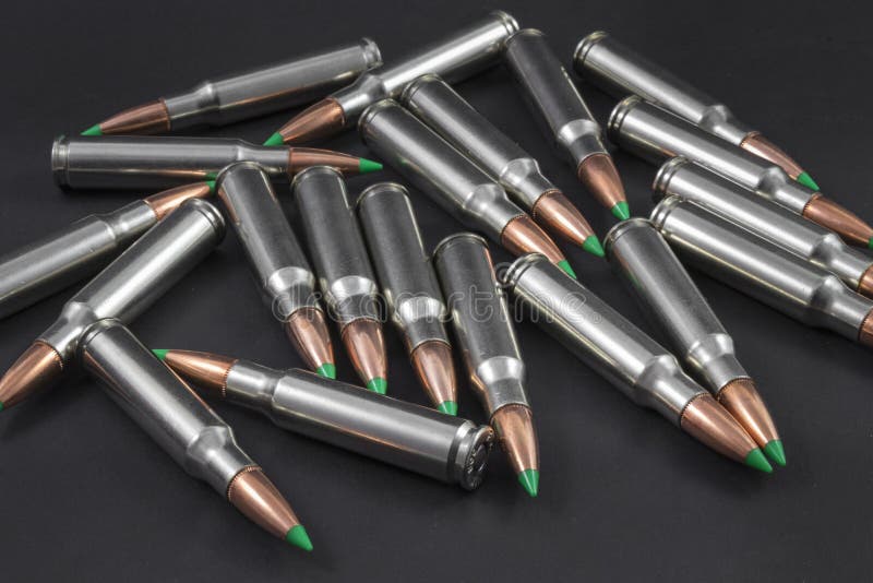 Pile of Ballistic Tip Rifle Rounds Stock Photo - Image of army ...