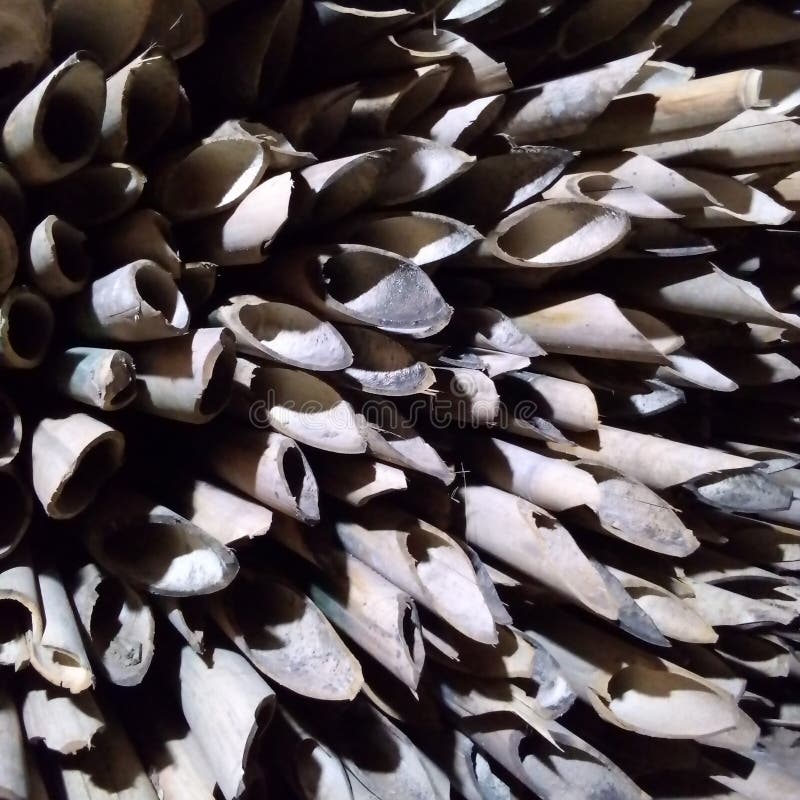 A Pile of Bamboo that is Cut Pointed and Sharp Stock Image - Image of ...