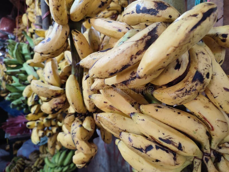 Pile of Bananas, Ripe, Yellow and Fresh. Stock Image - Image of natural ...