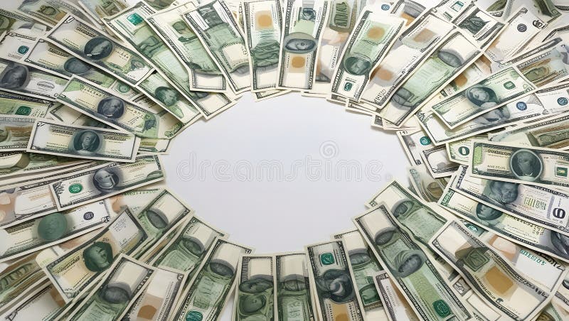 Pile of Banknotes Scattered on a Flat Surface. Generative AI Stock ...