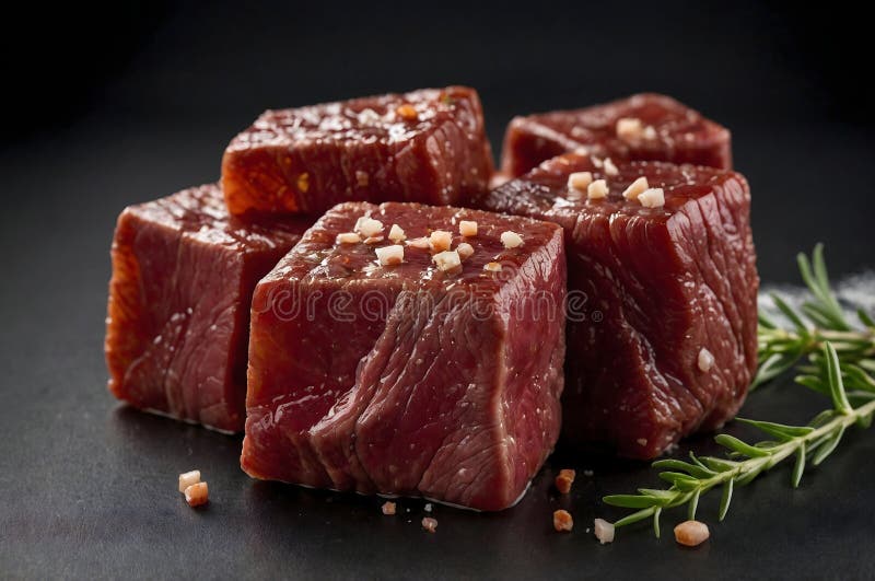 Pile of Beef Cubes Isolated on Transparent Background Stock ...