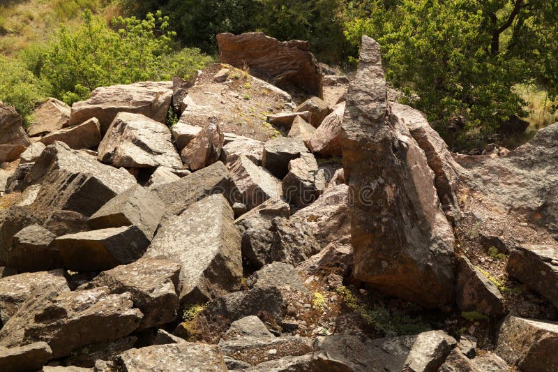 A Pile of Big Broken Stones Stock Photo - Image of wilderness, bedrock ...