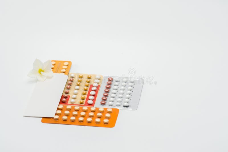 Birth Control Pills Oral Contraceptive Pills in Orange Blister Pack ...
