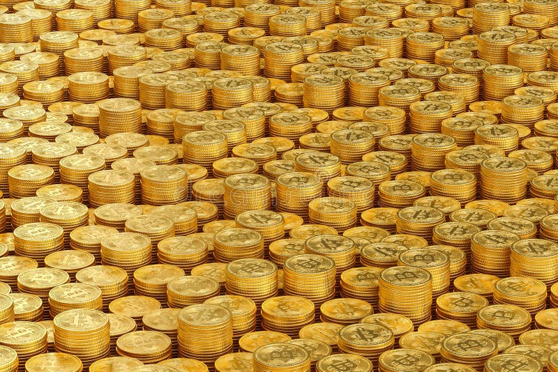 Pile of Bitcoin, 3D Illustration Stock Illustration - Illustration of ...