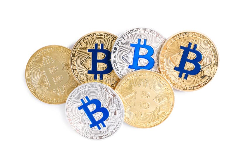 Pile of Bitcoins Isolated on White. Digital Currency Stock Image ...