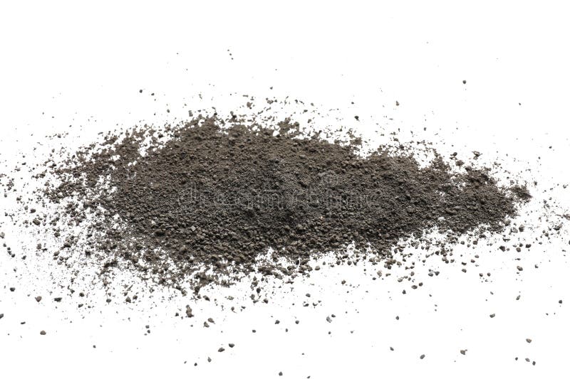Pile of Black Dust Scattered on White Background, Top View Stock Photo ...