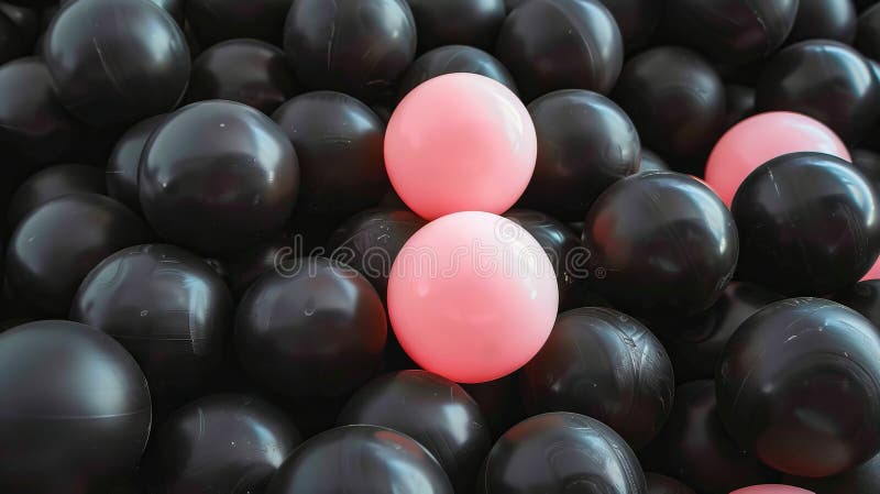 A Pile of Black and Pink Balls in a Pile Stock Photo - Image of ...