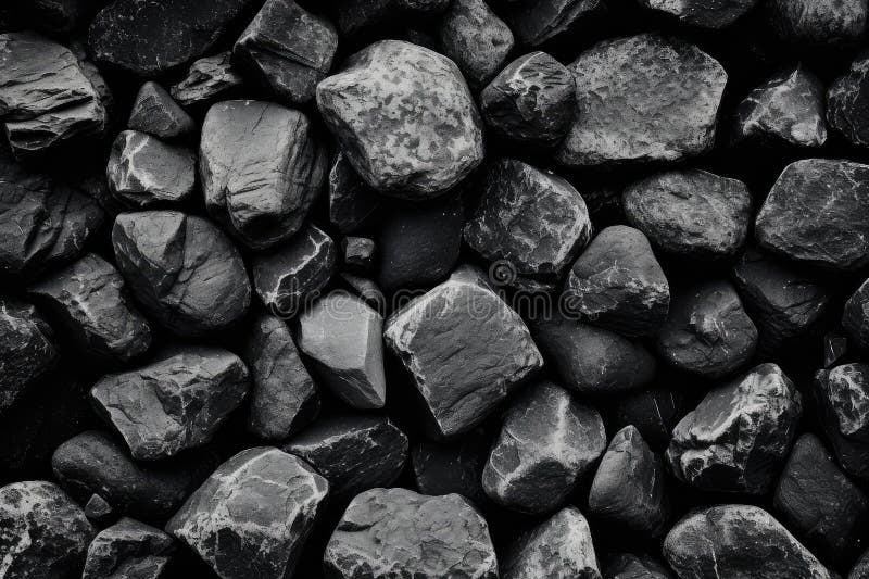 Pile of Black Rocks Side by Side Stock Illustration - Illustration of ...