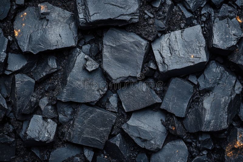 A Pile of Black Rocks Sitting on Top of a Pile of Dirt Stock Photo ...