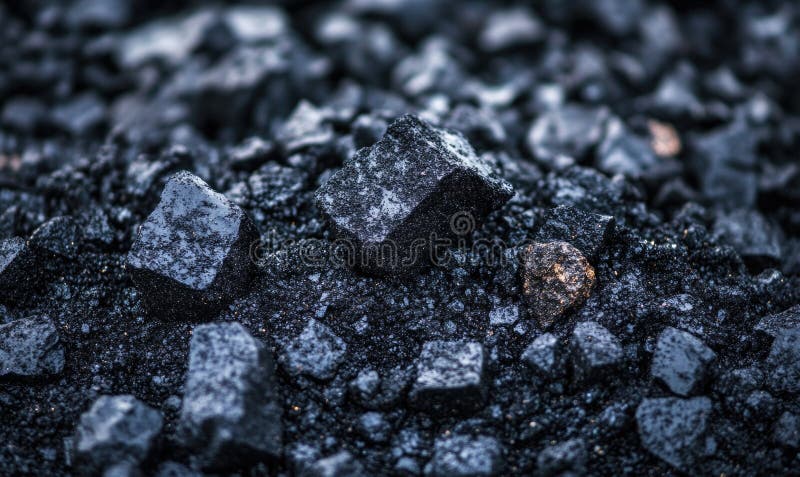 A Pile of Black Rocks with a Small Object in the Middle Stock Photo ...