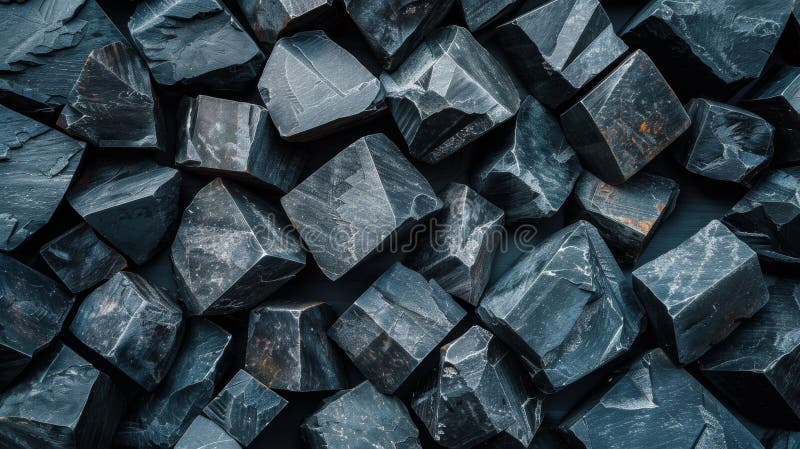 A Pile of Black Rocks that are Stacked on Top of Each Other, AI Stock ...