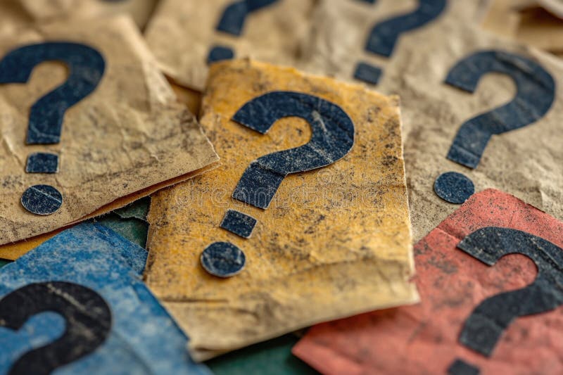 A Pile of Blank Paper with Question Marks Printed on Each Sheet, Ideal ...