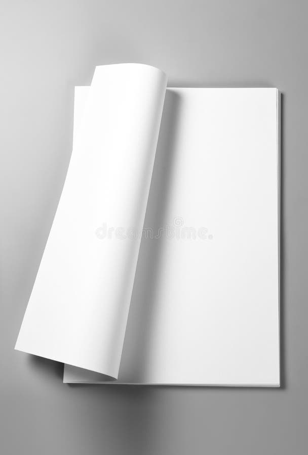 Pile of Blank Sheets of Paper with Curled Upper Page Stock Illustration ...