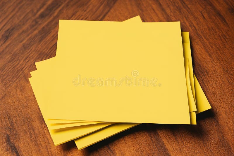 Pile of Blank Yellow Sticky Notes Stock Illustration - Illustration of ...