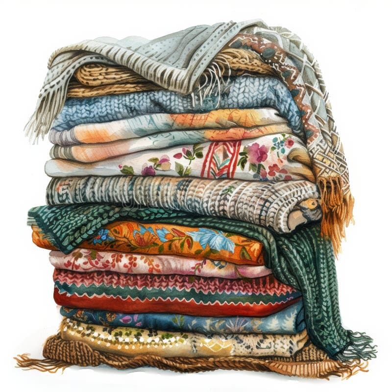 Stack of Blankets stock photo. Image of decorative, soft - 322042882