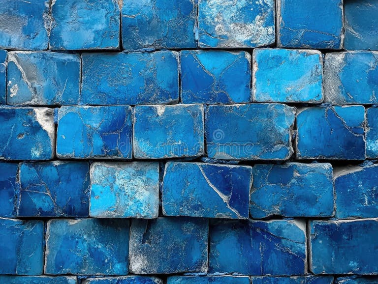 Close-up of Blue Brick Stack Stock Photo - Image of stack, urban: 376950834