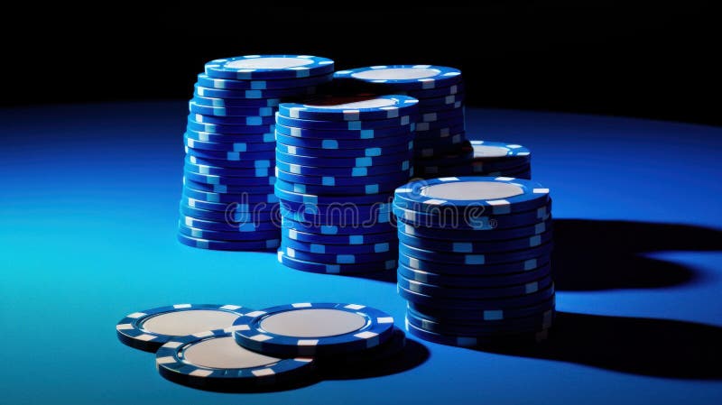 A Pile of Blue Chips on a Table with One Chip Missing, AI Stock Photo ...