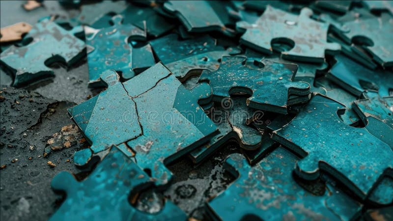 A Pile of Blue Jigsaw Puzzle Pieces on a Table Stock Video - Video of ...