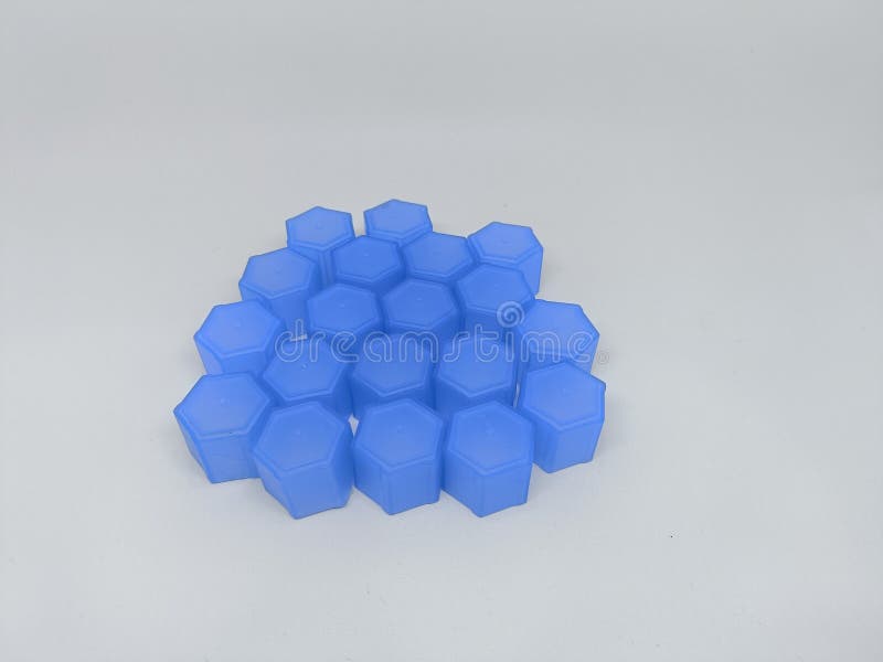 Pile of Blue Plastic Game Cubes on White Background Stock Image - Image ...