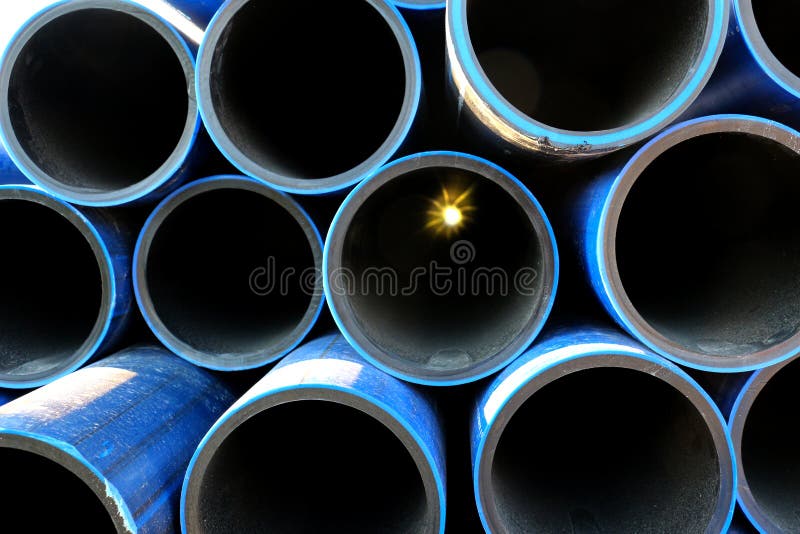Pile of blue pvc pipe stock photo. Image of blue, pipe - 72070846