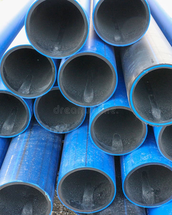 Pile of blue pvc pipe stock image. Image of industry - 72071847