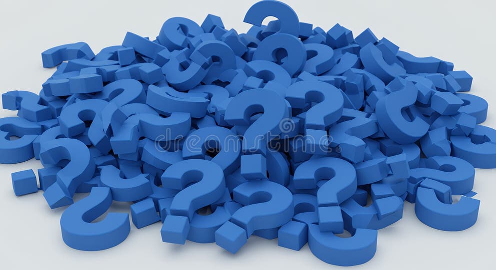 Pile of Blue Question Marks: Uncertainty, Confusion, Inquiry, Riddle ...