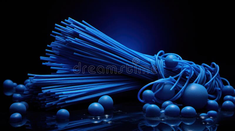A Pile of Blue Sticks and Balls on a Black Background, AI Stock ...