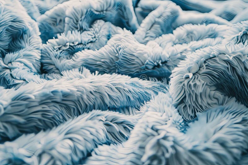 Pile of Blue and White Fluffy Blankets Stock Photo - Image of cozy ...