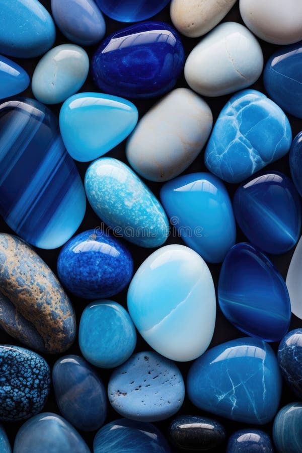 A Pile of Blue and White Rocks and Pebbles. Suitable for Nature or ...
