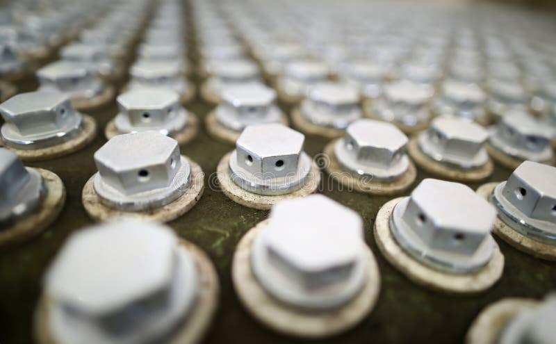 Pile of Bolts in Special Box at Industrial Plant Stock Photo - Image of ...