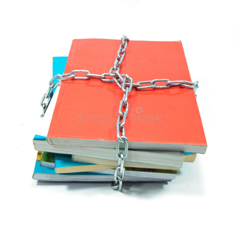 Pile of books with a chain stock photo. Image of lock - 35731864