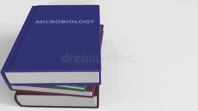 MICROBIOLOGY Title on the Book, Conceptual 3D Rendering Stock ...