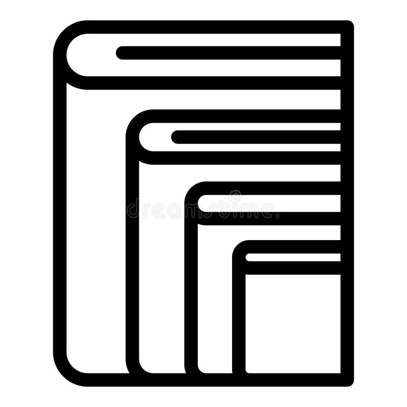 Pile Books Icon Outline Vector. Stack Library Stock Vector ...