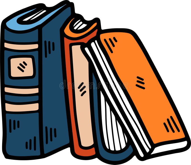 Pile of Books Illustration in Line Style Stock Vector - Illustration of ...