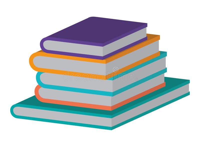 Pile books isolated icons stock vector. Illustration of information ...