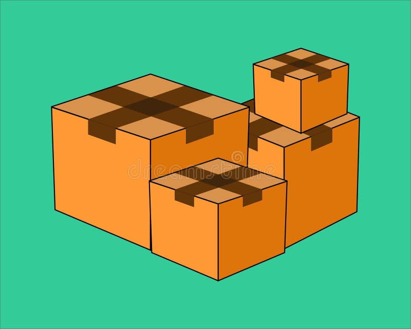 Pile of Box Vector Illustration Stock Vector - Illustration of ...