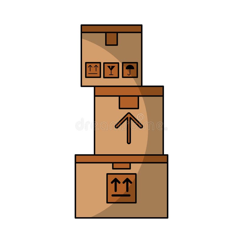 Pile Boxes Carton Delivery Icon Stock Vector - Illustration of ...
